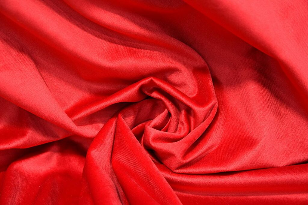 Red Premium Cotton Velvet Fabric Subtle Shine Woven Velvet - Thimbles ...