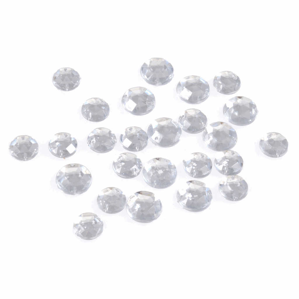12/14mm Clear Round Sew on Bling Gems