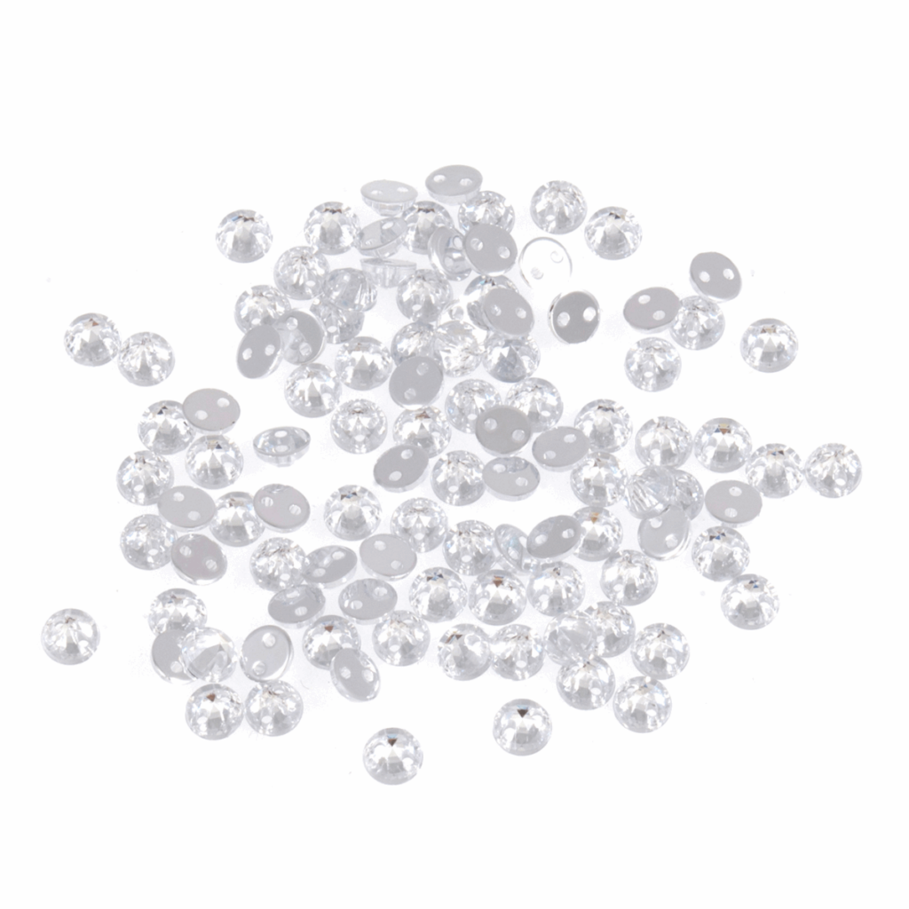 5mm Clear Round Sew on Bling Gems - Thimbles Fabric Shop