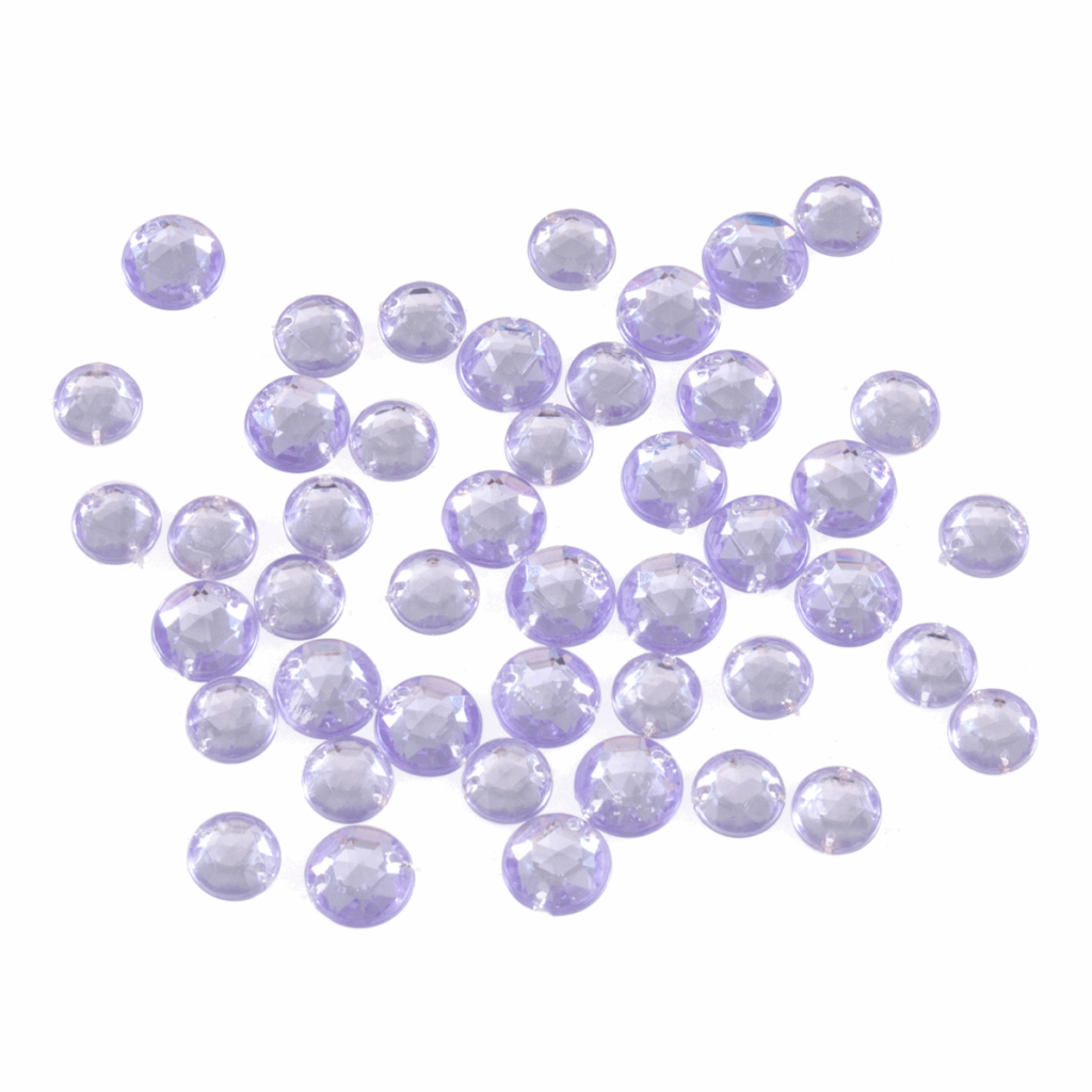 8/10mm Lilac Round Sew on Bling Gems - Thimbles Fabric Shop