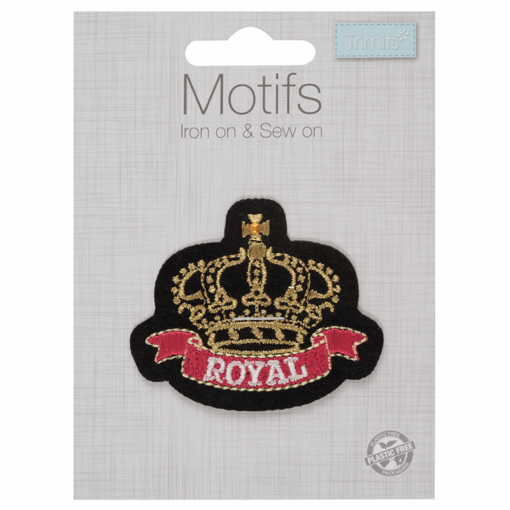 Royal Crown Motif Iron on and Sew on - Thimbles Fabric Shop