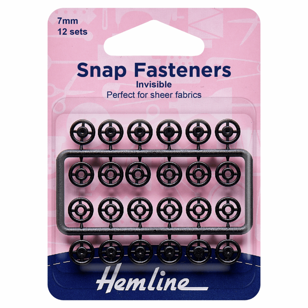 black invisible Snap fasteners for sheer fabric Thimbles Fabric Shop Online